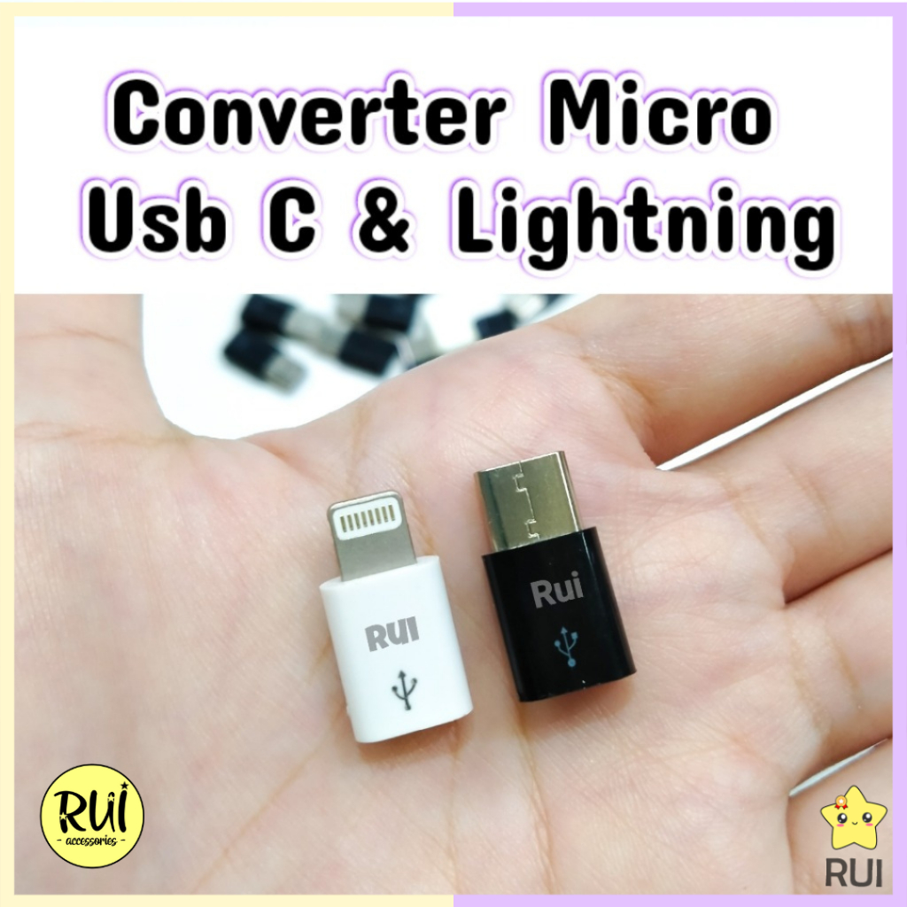 Jual Converter Conector Micro USB to Type C dan Lightning iPhone ...