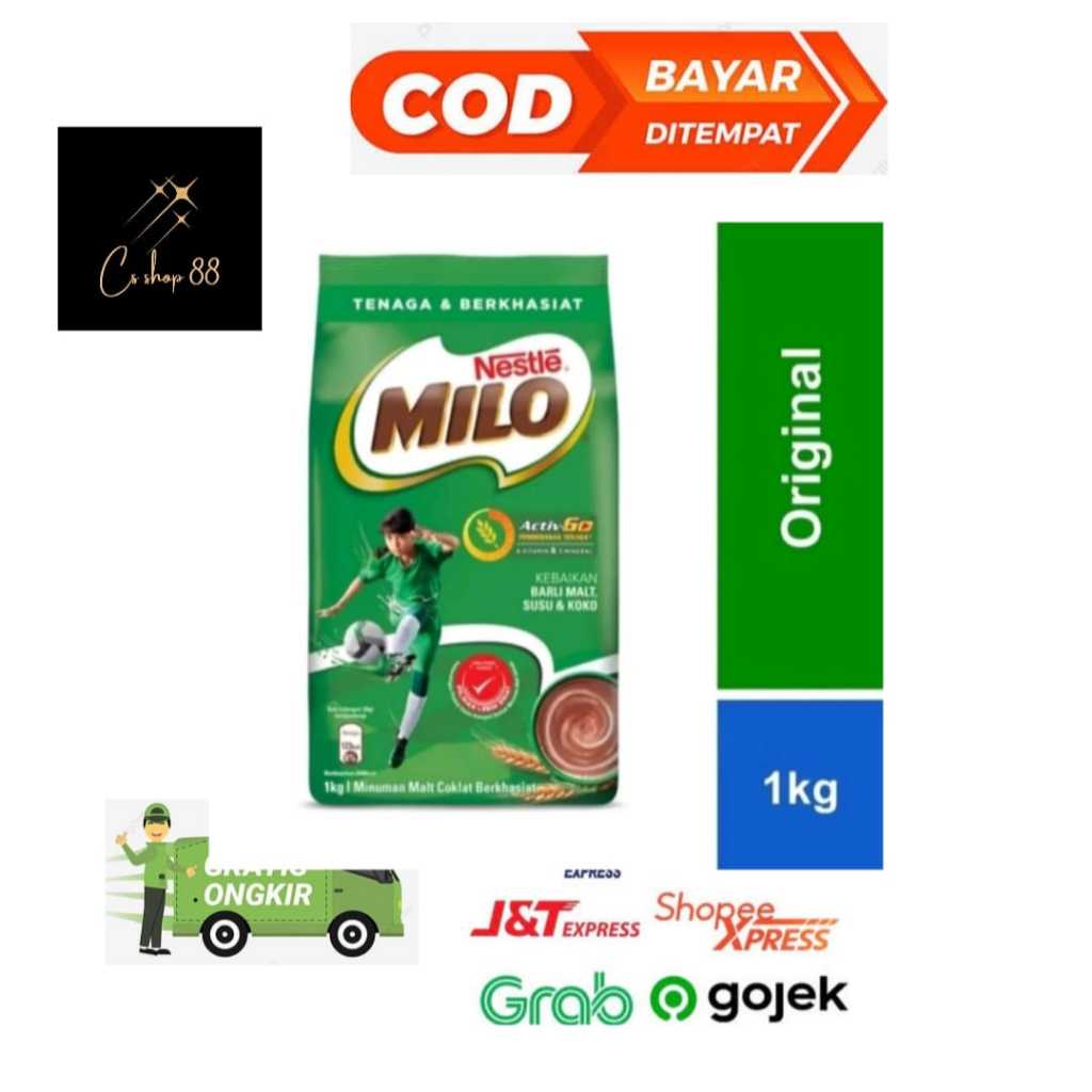 Jual MILO Activ-Go Bubuk Malt Coklat Malaysia 1kg/900gr Original ...
