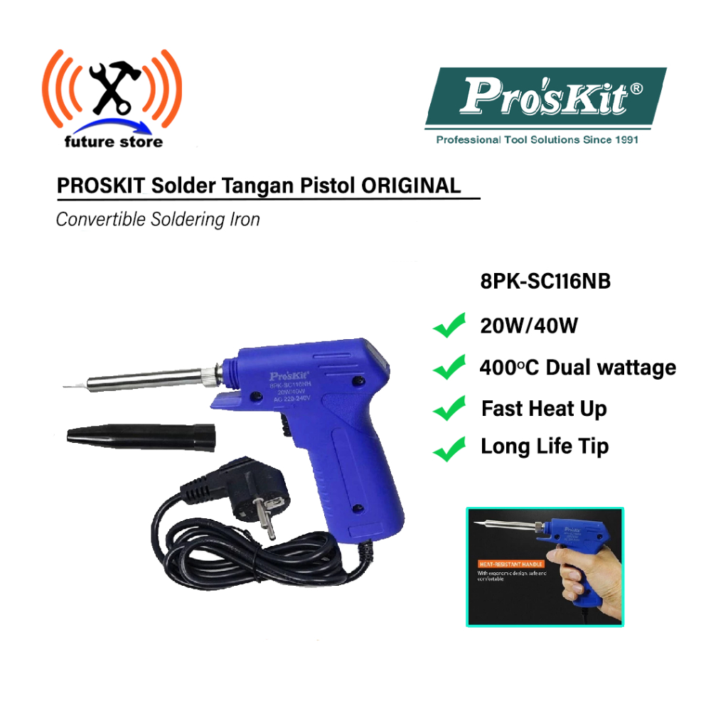 Jual PROSKIT 8PK-SC116NB Solder Tangan Pistol - Convertible Soldering ...