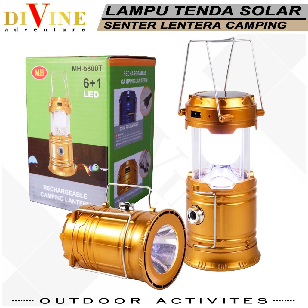 Jual Lampu tenda camping solar senter tarik multipungsi led 12w lampu tenda lentera solar ...