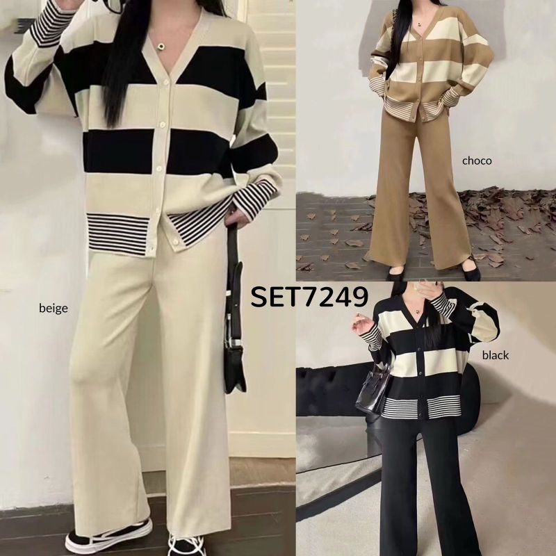 Jual Baju setelan oneset setcel 2in1 rajut oversize knit set nagita ...
