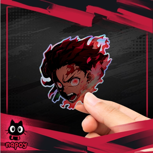 Jual Stiker Hologram Anime Demon Slayer Kamado Tanjiro Head | Shopee ...
