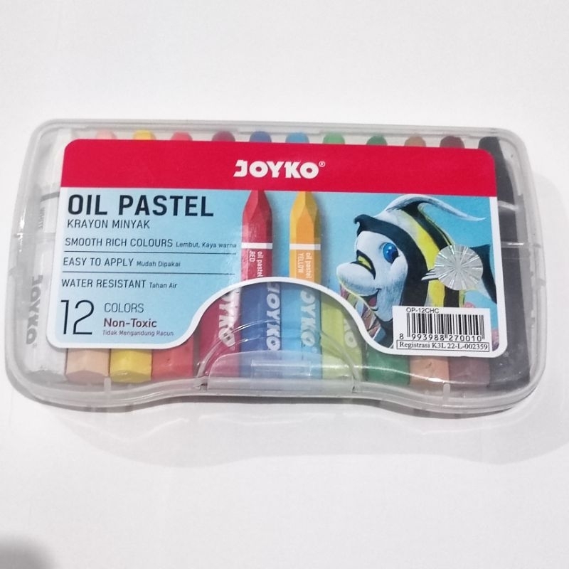 Jual Crayon Krayon Joyko Krayon Greebel 12 warna Oil Pastel | Shopee ...
