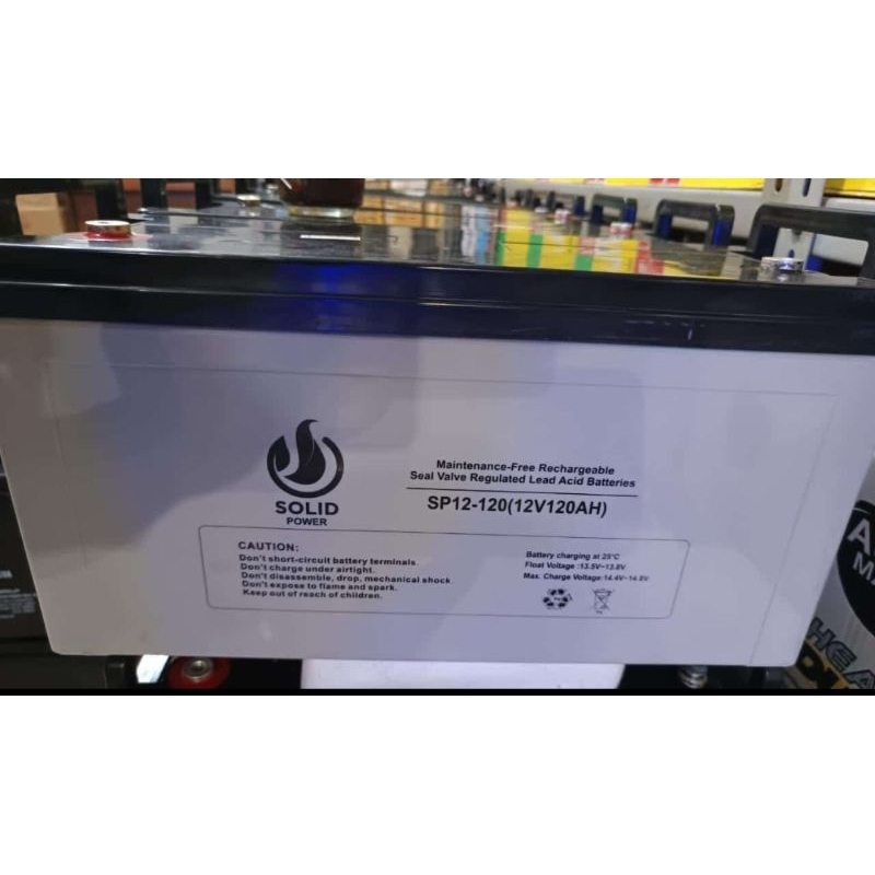 Jual BATTERY vrla merek Solid power 12v 120ah | Shopee Indonesia