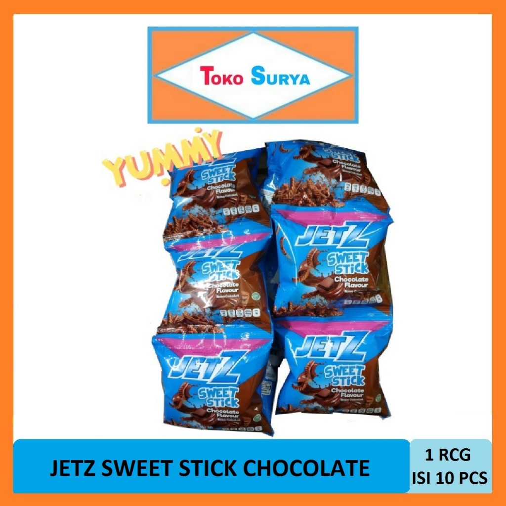 Jual Jetz Sweet Stick Chocolate Flavour Jetz Rasa Cokelat 10 Pcs x 18 ...