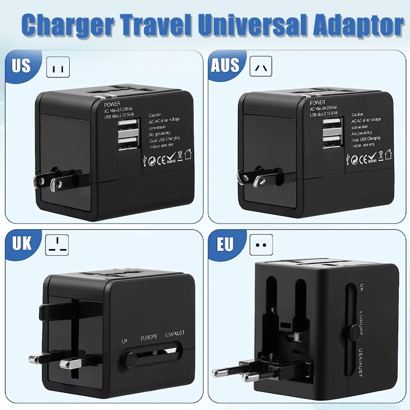 Jual Travel Adaptor Universal 1500W 2.1A Fast charging Colokan adapter ...