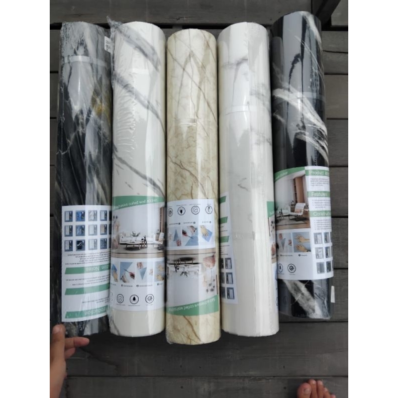 Jual [ LEBAR 60 & 120 CM x 3 METER ] WALLPAPER VINYL DINDING MARBEL ...