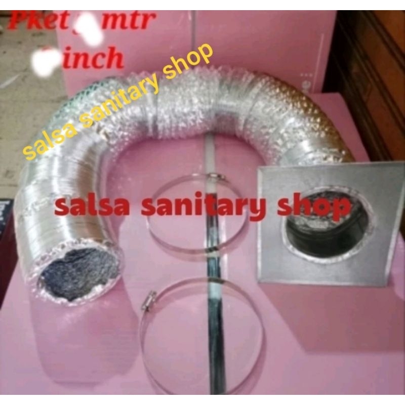 Jual paket flexible 14 inch exhaus/10 meter tampa putus"+sok Lempeng 14 ...