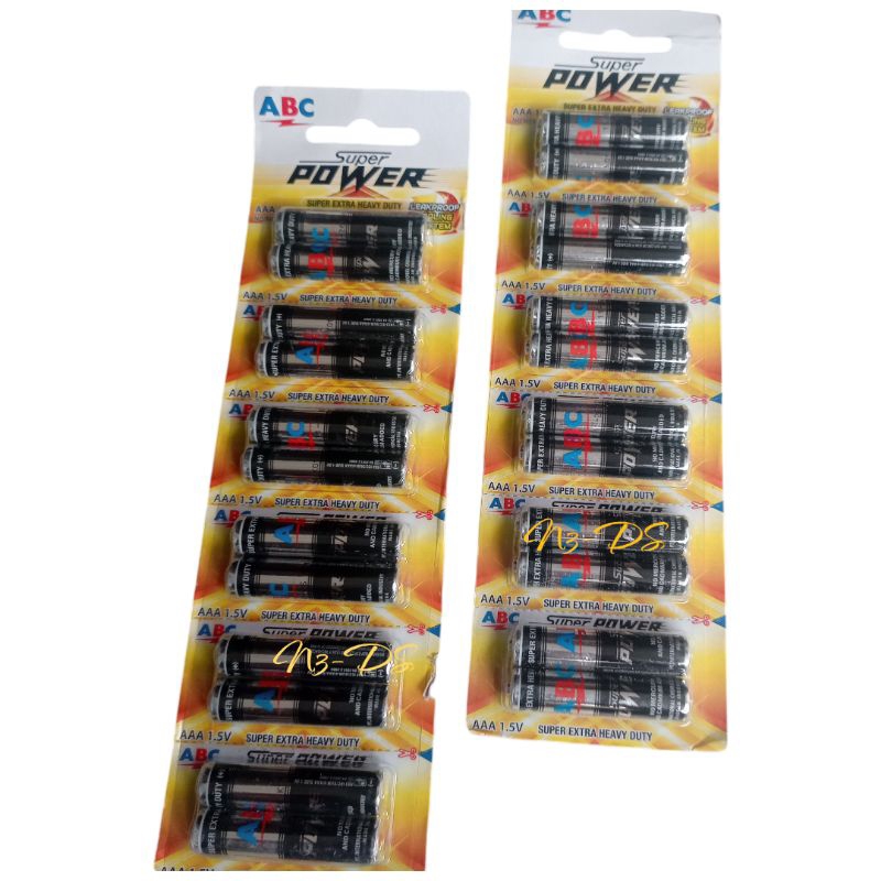 Jual BATERAI ABC SUPER POWER AAA/A3 1.5V 1RENCENG 12PCS | Shopee Indonesia