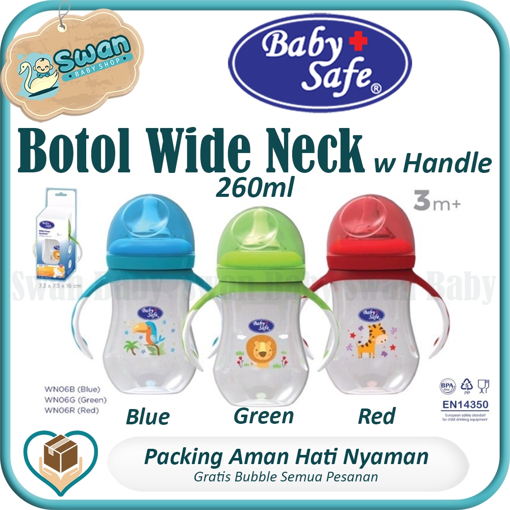 Jual Baby Safe Botol Susu Wide Neck Handle 260ml | Shopee Indonesia