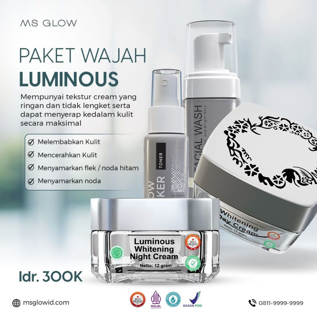 Jual Paket Luminous Barcode MS Glow Khusus Noda Wajah Ringan dan Bekas ...