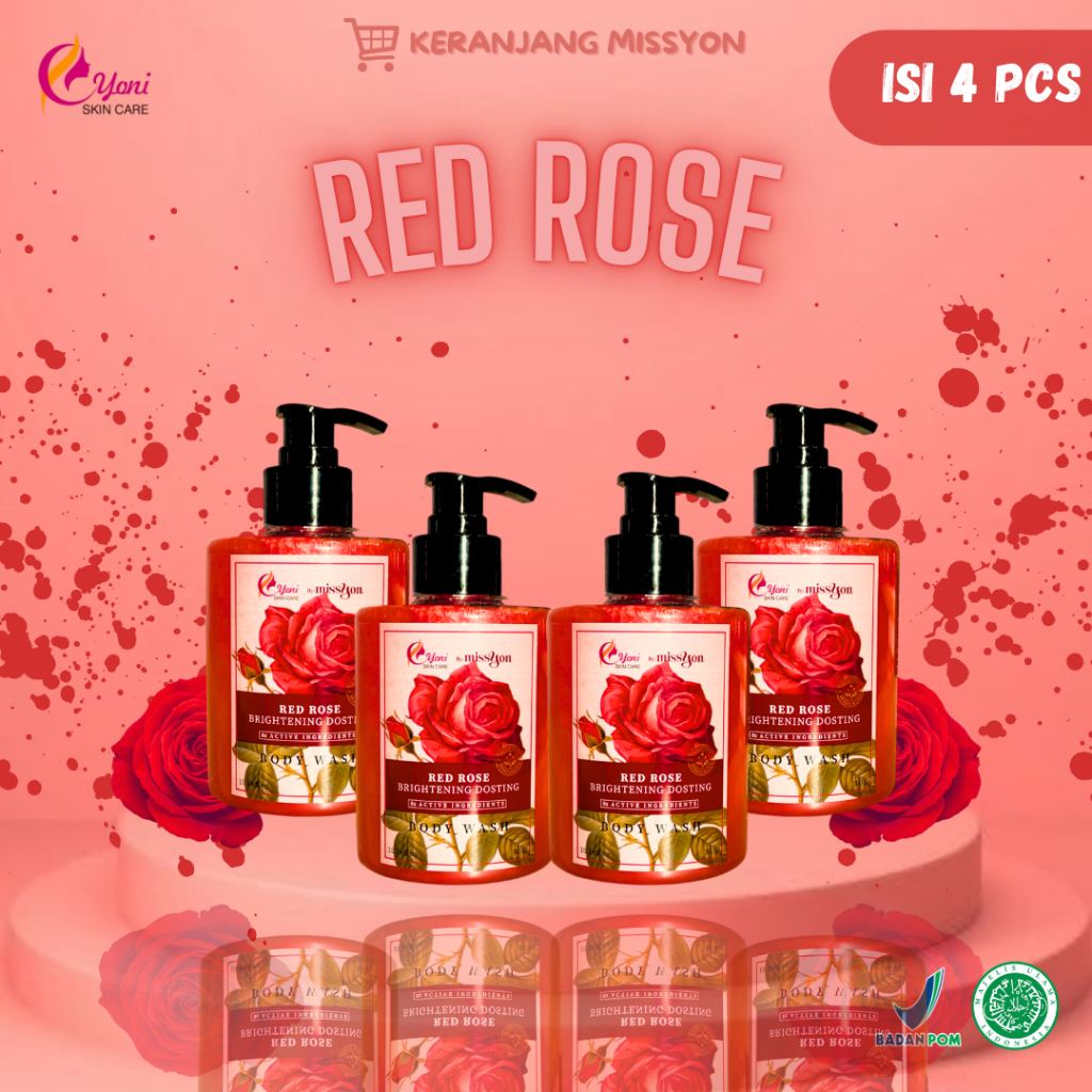 Jual YONI SKIN CARE - LEBIH HEMAT ISI 4 PCS BODY WASH RED ROSE DOSTING ...