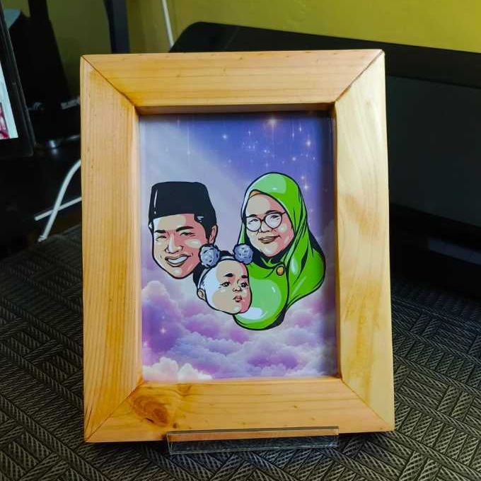 Jual cetak foto / photo plus pigora kayu bingkai frame kayu Kado Happy ...