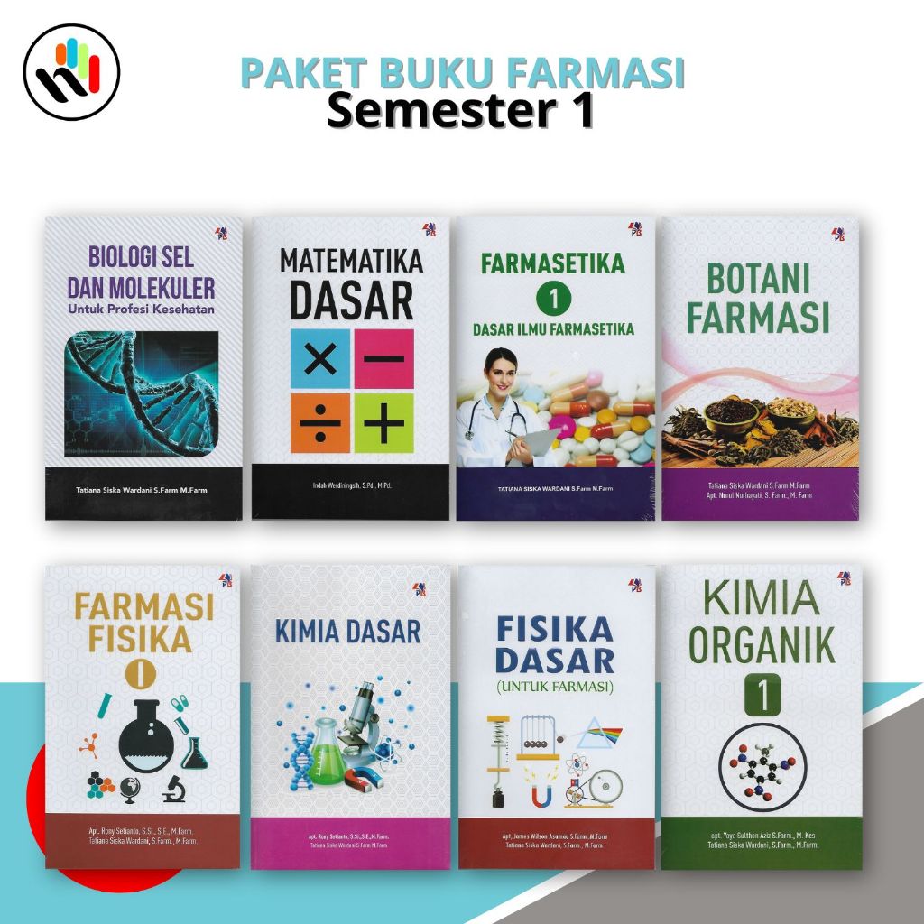 Jual Buku Paket Farmasi Semester 1 : Fisika Dasar, Farmasi Fisika 1, Kimia Organik 1, Kimia ...