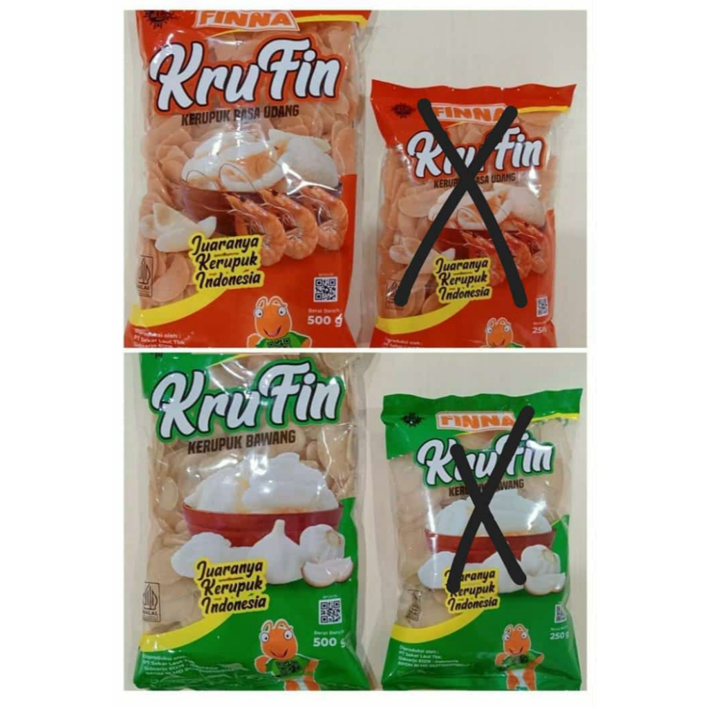Jual KRUPUK FINNA KRUCIL UDANG DAN BAWANG 500GR | Shopee Indonesia
