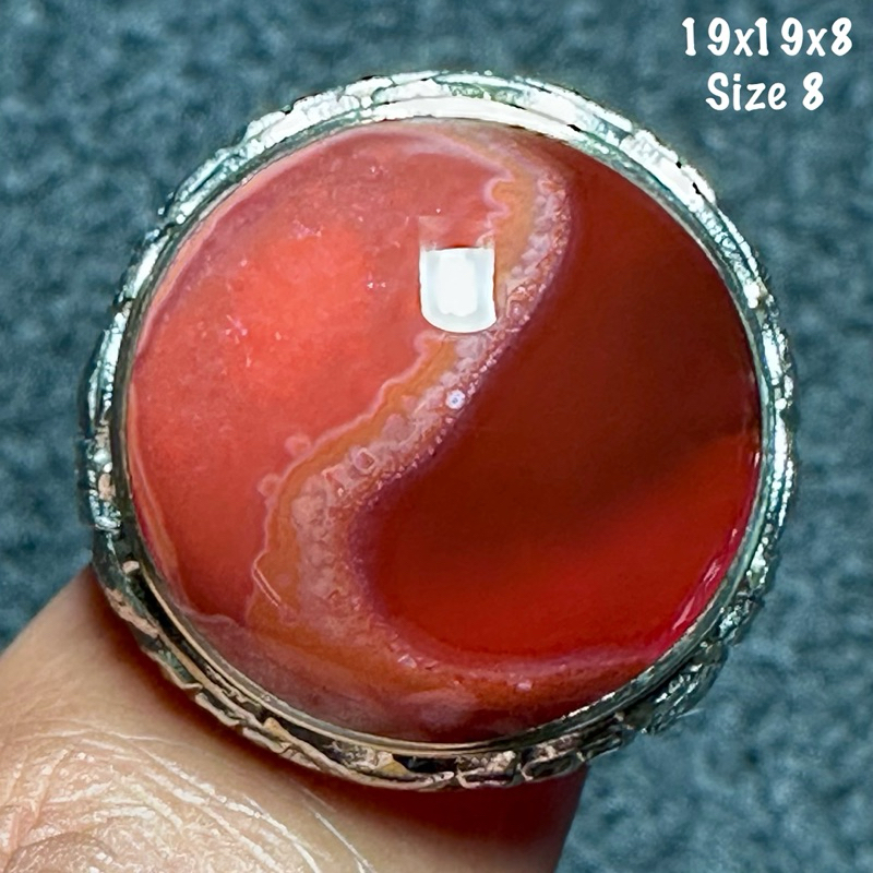 Jual Cincin Batu Akik Natural Yin Yang Yaman Merah Kristal Aquarium ...