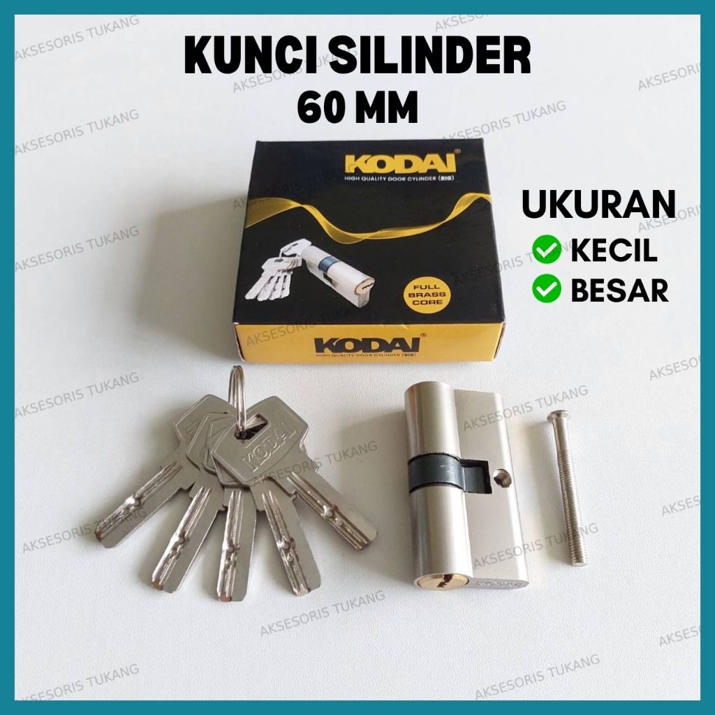 Jual Silinder Kunci Pintu Kuningan 60mm Kecil Sedang Besar 60 mm Cylinder Anak Kunci Pintu KODAI ...