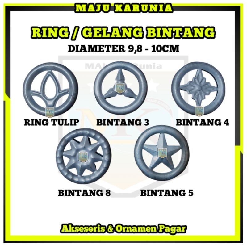 Jual Ring Bintang Gelang Bintang Pagar Besi Plat Dua Muka , Besi Tempa ...