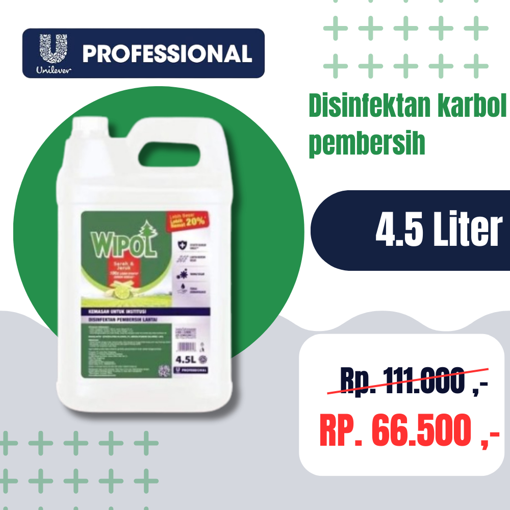 Jual Pembersih lantai wipol professional 4,5 liter disinfektan aroma cemara | Shopee Indonesia