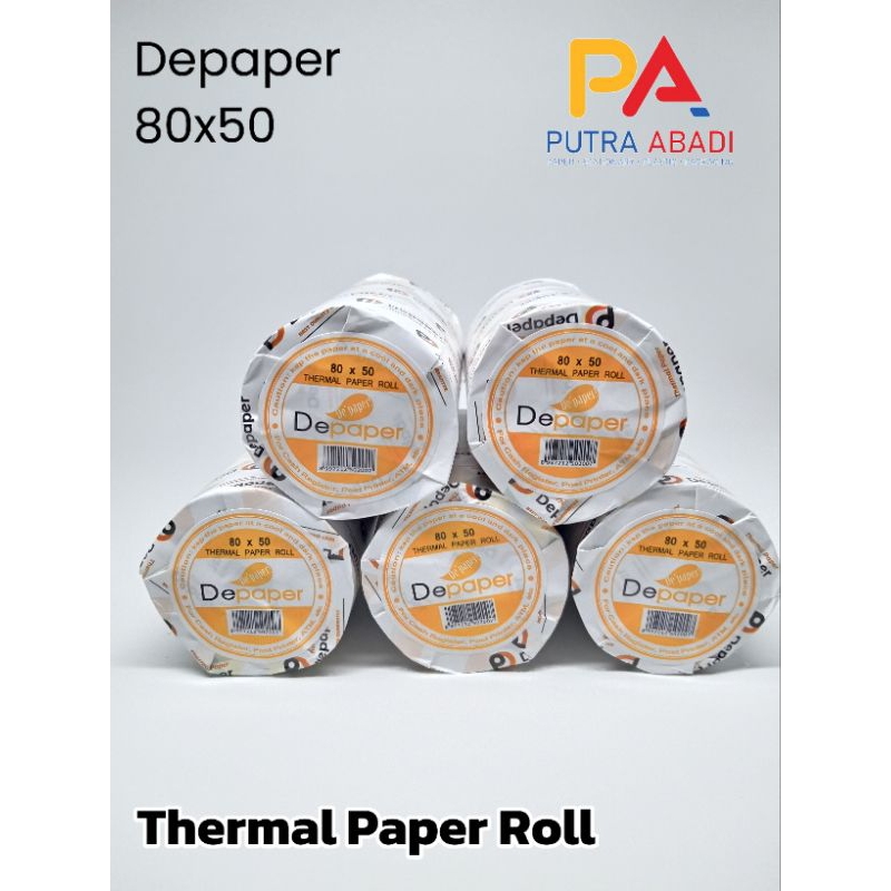 Jual Satu Roll Kertas Kasir Thermal Paper Roll 80X50mm DEPAPER | Shopee ...