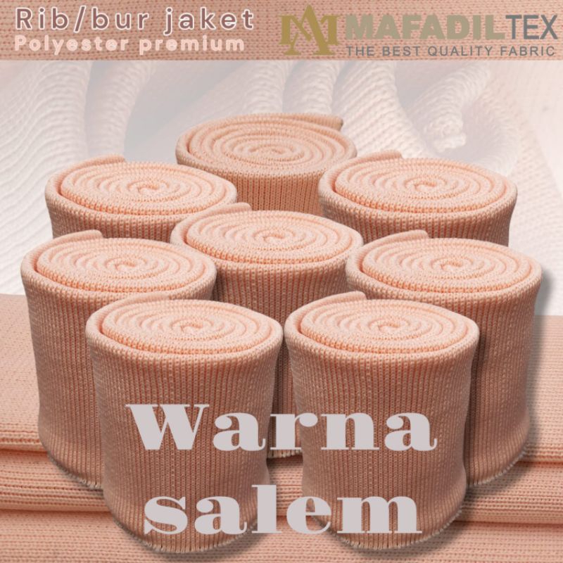 Jual Kain Rib/bur 1x1 warna Salem/orange peach polos polyester tebal ...