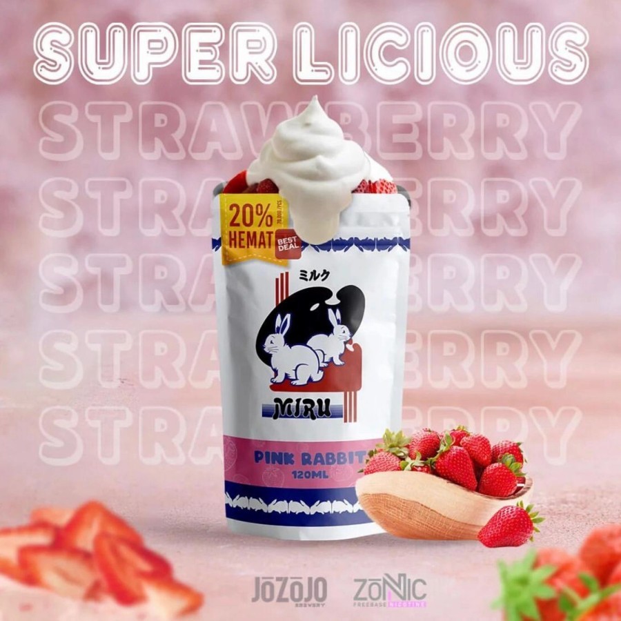 Jual Liquid Freebase Miru Pink Rabbit 3MG 60ML ( 1 Botol ) | Shopee ...