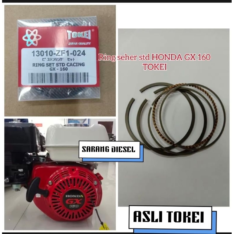 Jual RING PISTON RING SEHER HONDA GX 160 STD ( 5,5 PK ) ASLI TOKEI | Shopee Indonesia