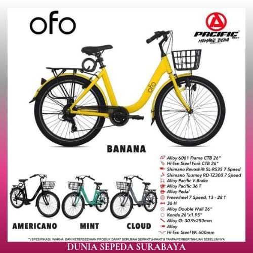 Jual SEPEDA KERANJANG PACIFIC OFO 26 INCH ALLOY 7 SPEED CITY BIKE ...