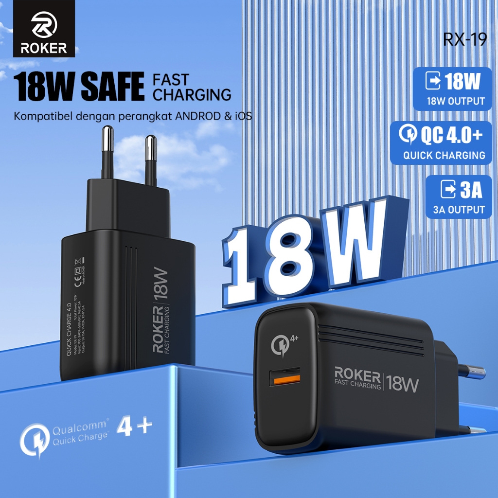 Jual ROKER CHARGER ROKER RX19 18WATT QC FAST CHARGING | Shopee Indonesia