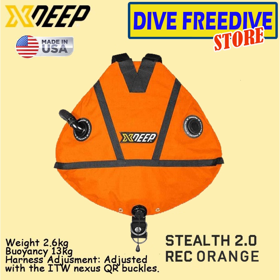 Jual BCD Sidemount XDEEP Stealth 2.0 Rec Full Set 13L Orange Technical BCD Scuba Diving BC Selam ...