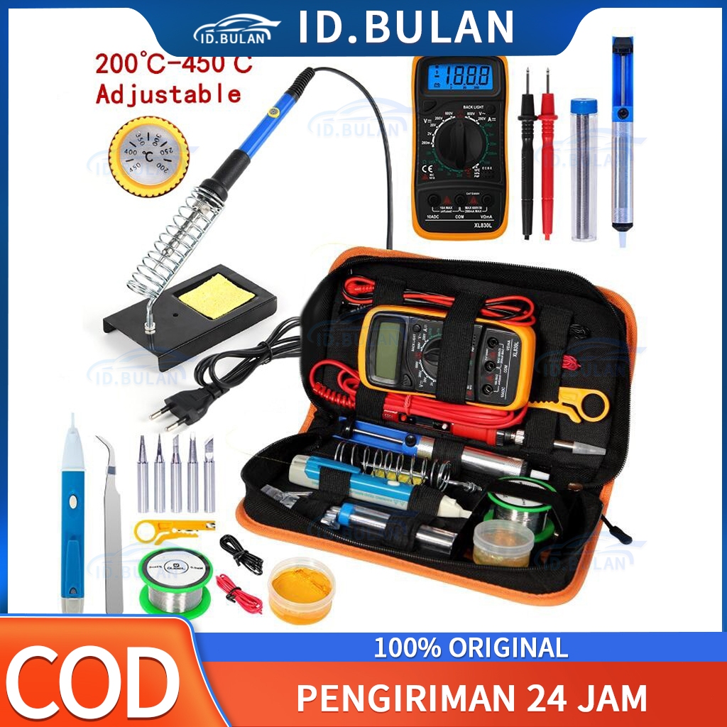 Jual Set Solder Listrik Lengkap dengan Multimeter Iron Tool Kit 60 W Solder Listrik Murah Paket ...