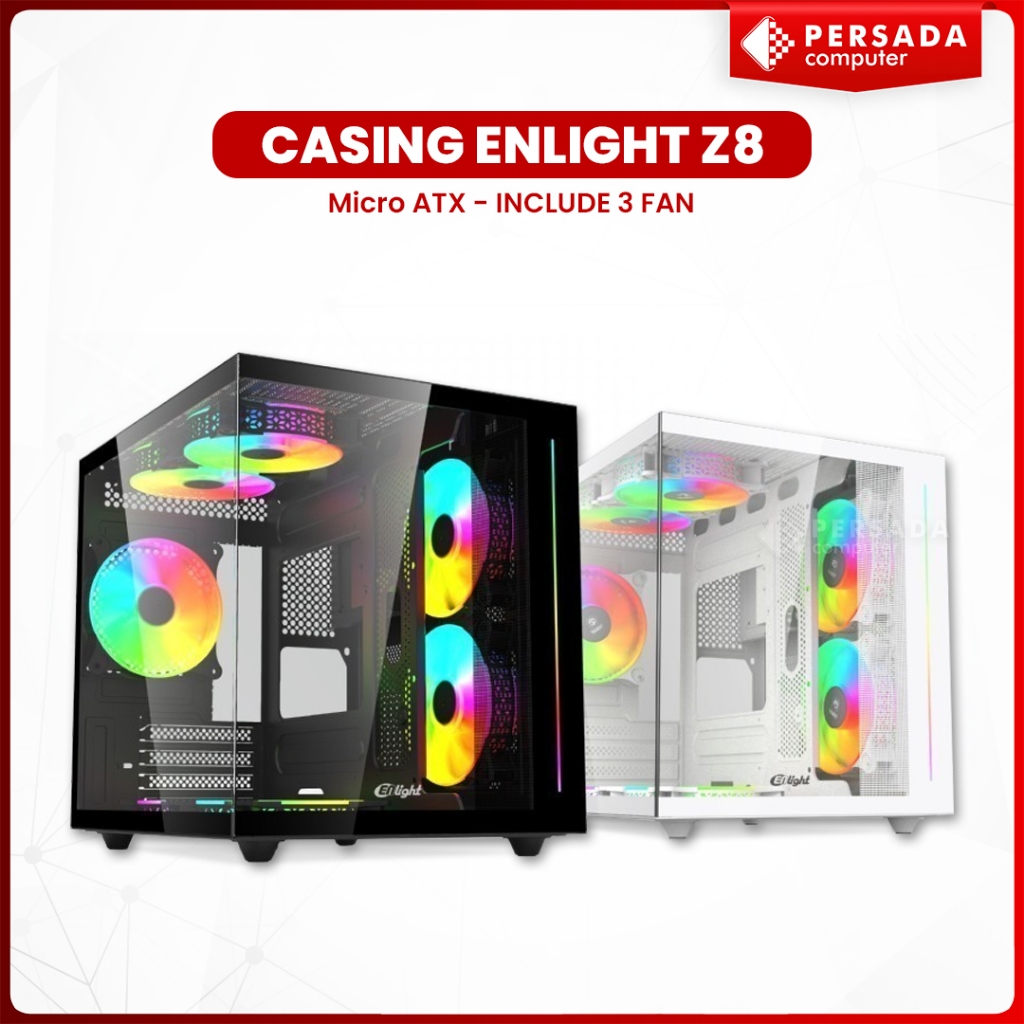 Jual Casing ENLIGHT Z8 - Micro ATX - INCLUDE 3 FAN | Shopee Indonesia