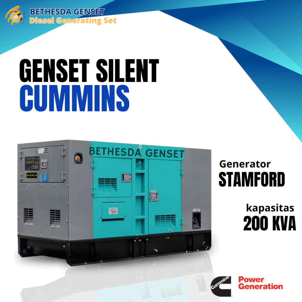 Jual Genset Silent 200 Kva Silent Cummins Stamford 160 Kw 3 Phase | Shopee Indonesia