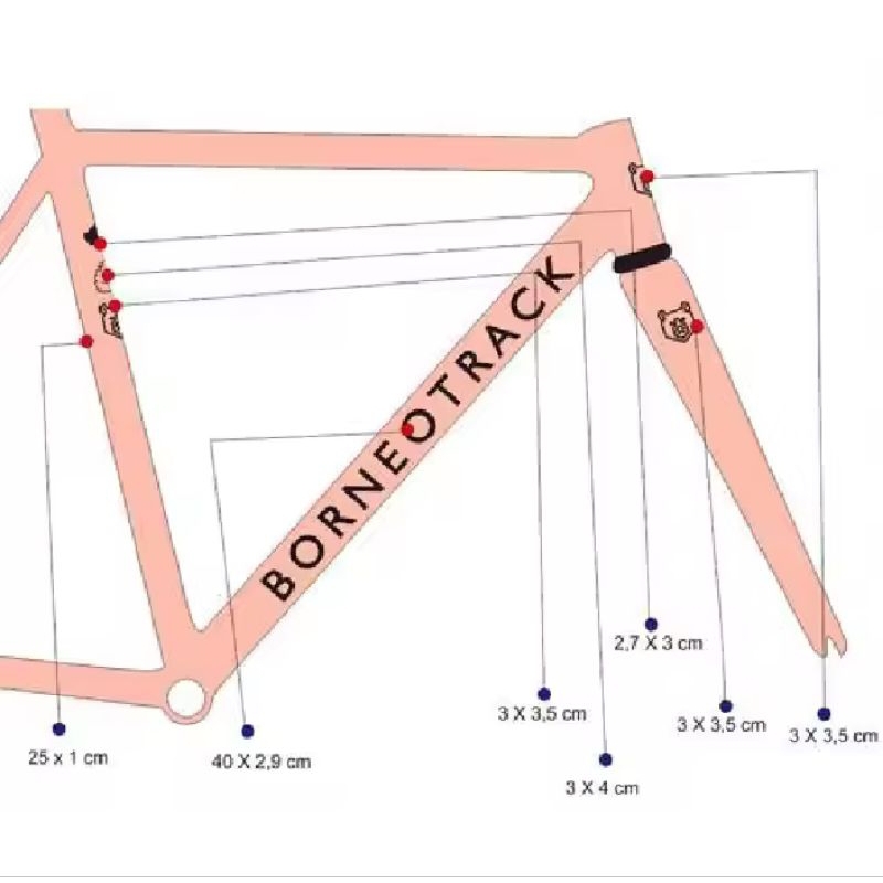 Jual Cutting sticker Sepeda Fixie Borneotrack 1 Set Sesuai Gambar ...