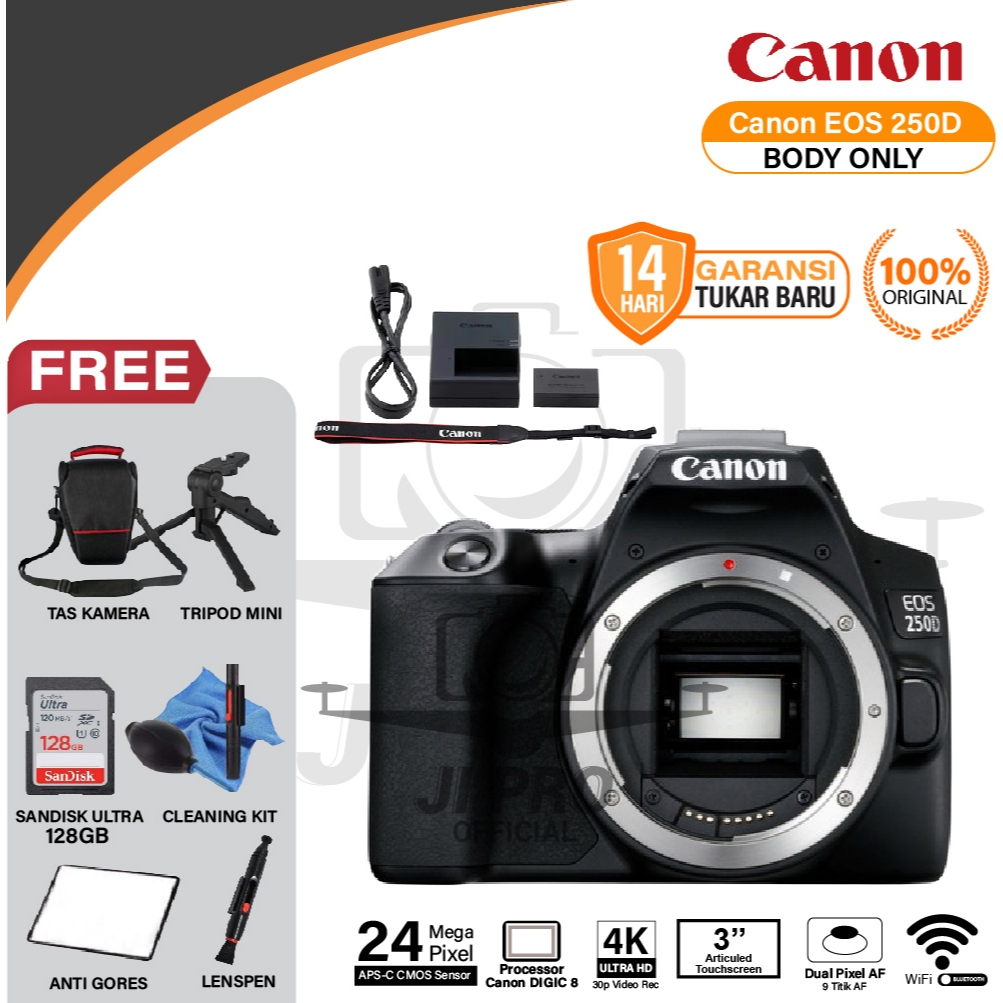 Jual Canon EOS 250D Body Only DSLR Camera Digital Bodi Only / BO ...