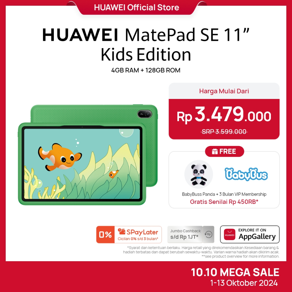 Jual [TABLET ANAK] HUAWEI MatePad SE 11" Kids Edition Tablet | 2K Eye ...