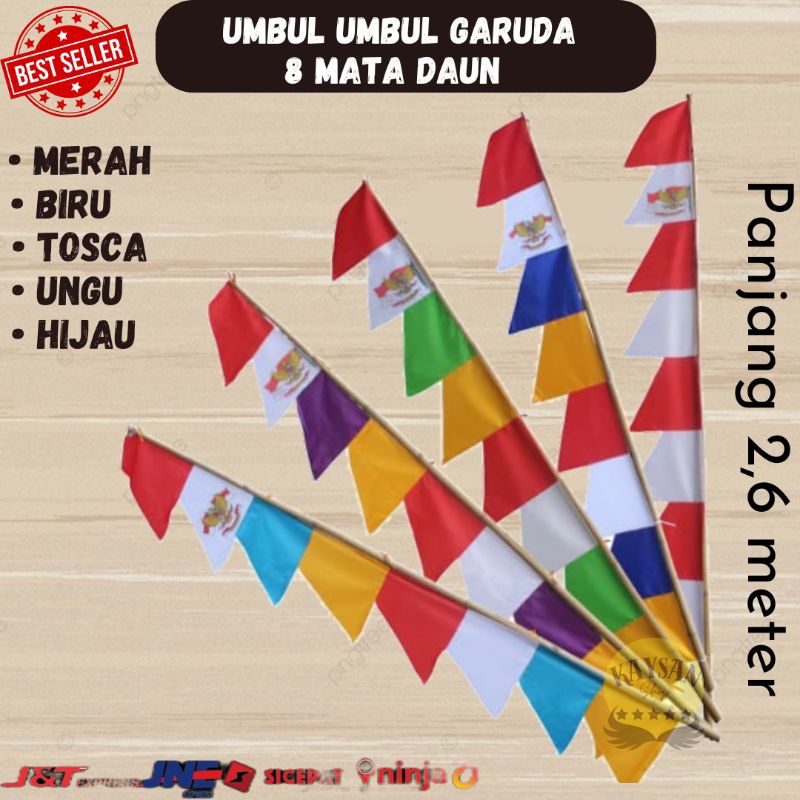 Jual BENDERA UMBUL UMBUL 8 MATA DAUN 1 PCS (2,6 meter) | Shopee Indonesia
