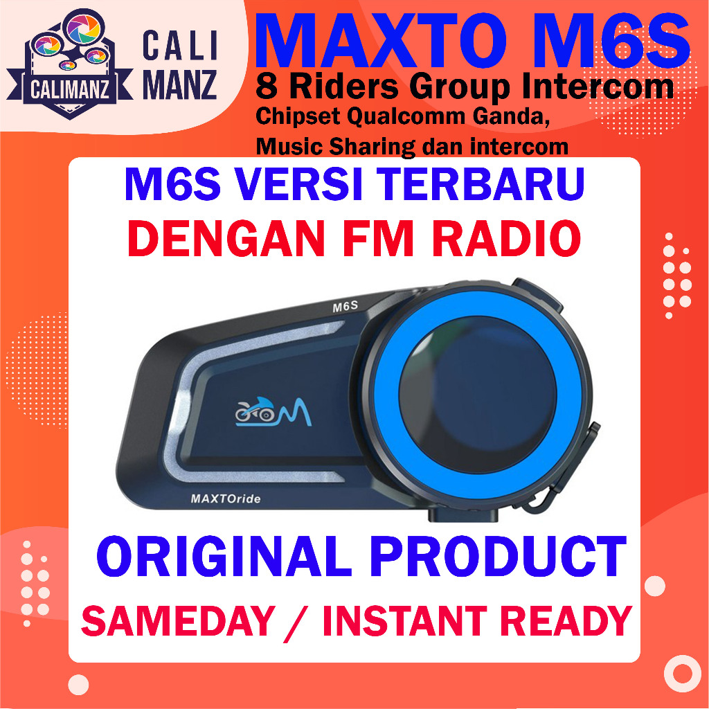 Jual Maxto M6S Intercom 8 Riders IP67 Music Sharing Chipset Qualcomm Ganda | Shopee Indonesia
