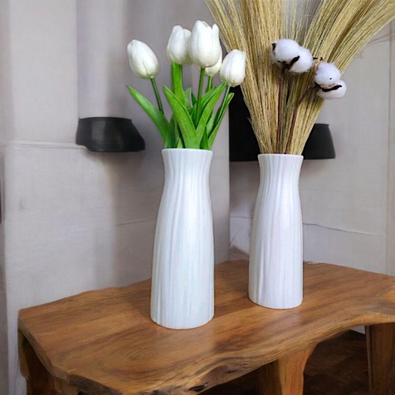 Jual VAS BUNGA PLASTIK ULIR MELAMIN / VASE PLASTIC MINIMALIS | Shopee ...