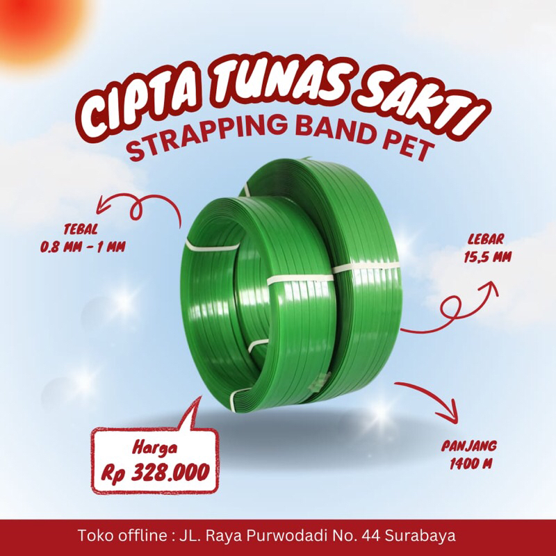 Jual TALI STRAPPING BAND PET/STRAPPING BAND/TALI PACKING/TALI STRAPPING ...