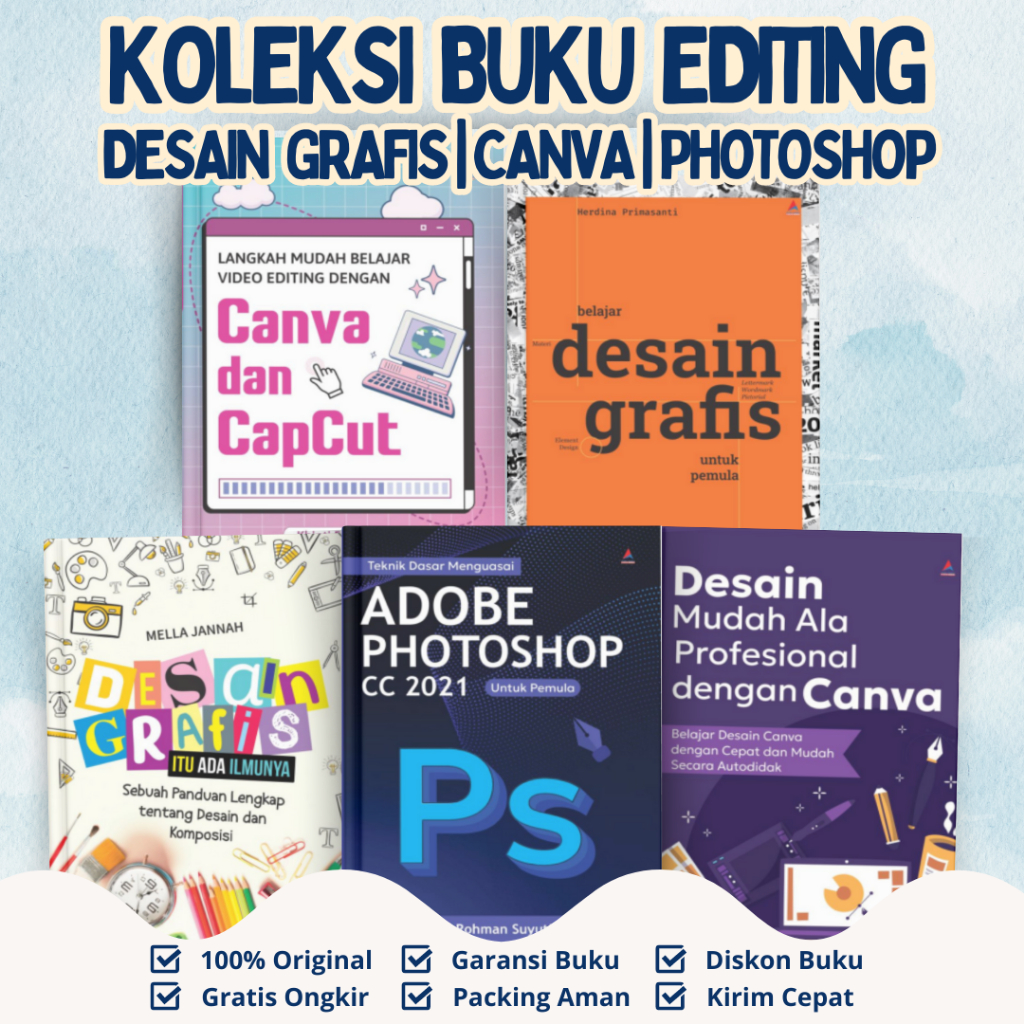 Jual Koleksi Buku Editing Desain Grafis Untuk Pemula | Desain Grafis ...