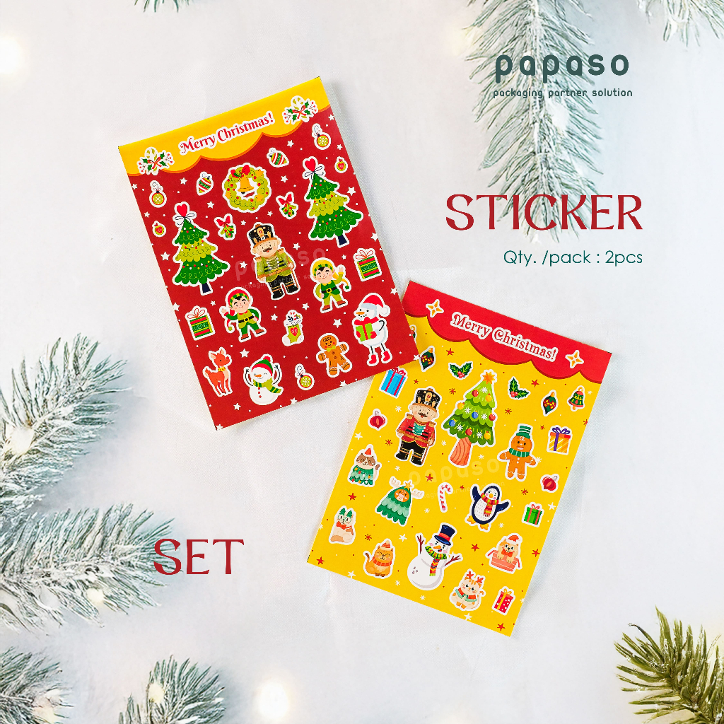 Jual Sticker Christmas Set/Sticker Natal/Sticker Hiasan Box Kue Cake ...