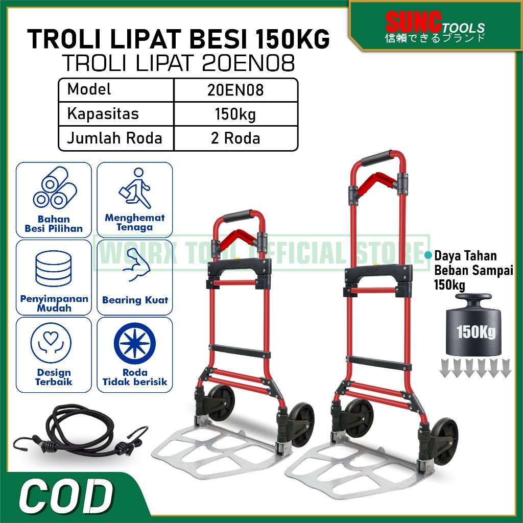 Jual SUNC TOOLS Troli Lipat Besi Serbaguna Trolly Trolley Foldable Hand ...