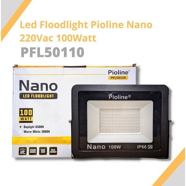Jual LAMPU SOROT LED FLOOD LIGHT PIOLINE NANO 100 W | Shopee Indonesia