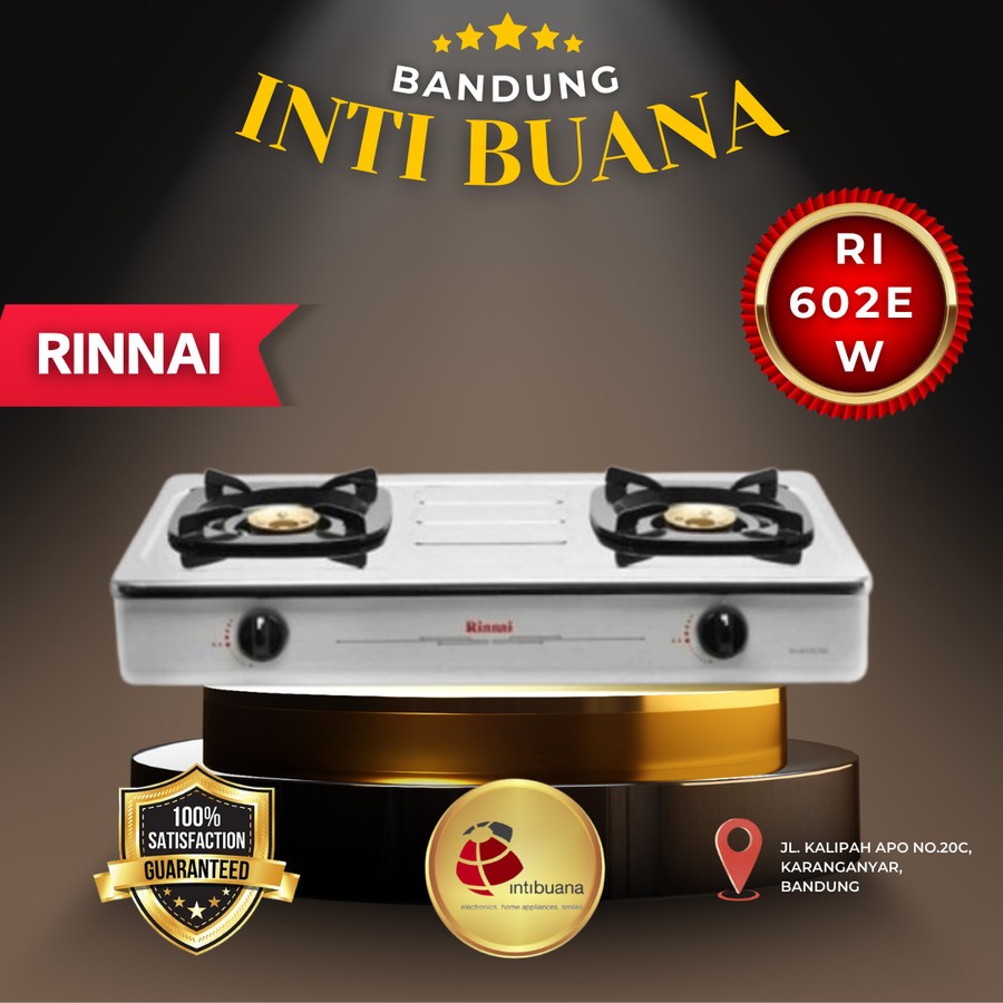 Jual Rinnai RI-602E W Kompor Gas 2 Tungku RI602EW Api Ekonomis 602EW 602 E Rinai White Putih ...