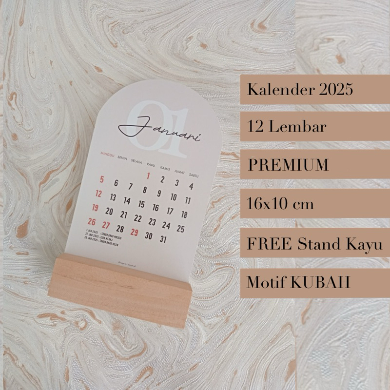 Jual Kalender Duduk Motif Kubah 2025 | Kalender Aesthetic | Kalender ...