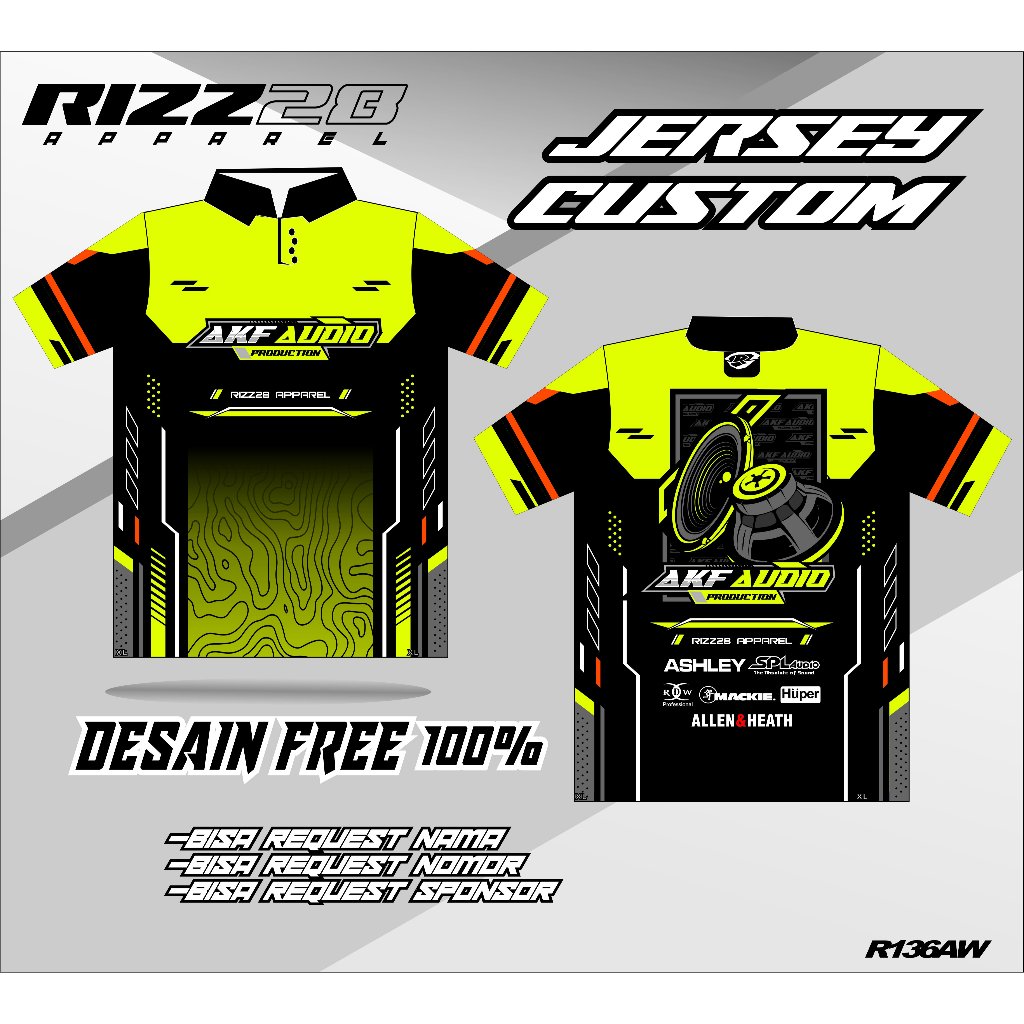 Jual JERSEY AUDIO SOUND SYSTEM FULL PRINTING bisa custom nama atau logo ...