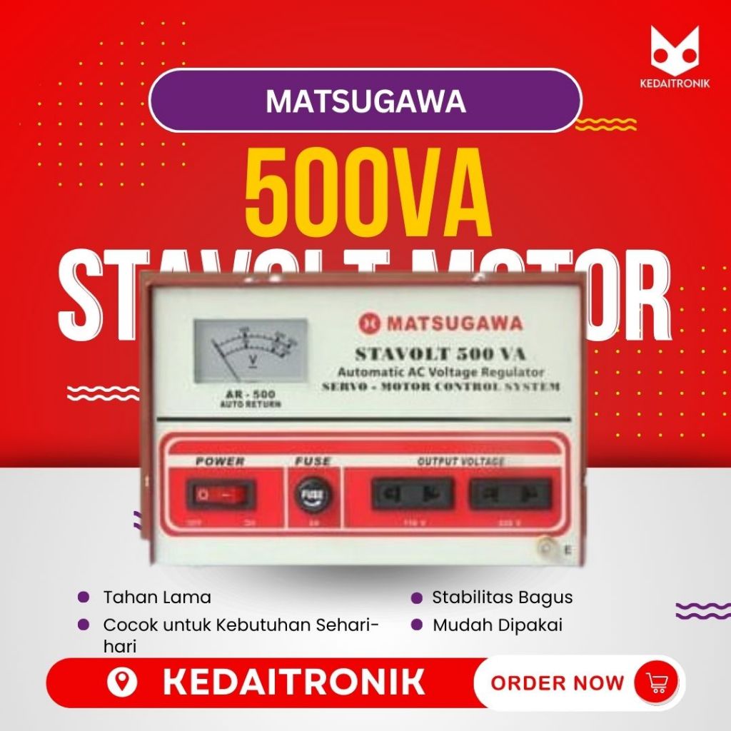 Jual Stavolt Motor MATSUGAWA 500VA AR-500 Servo Stabilizer Stavol ...