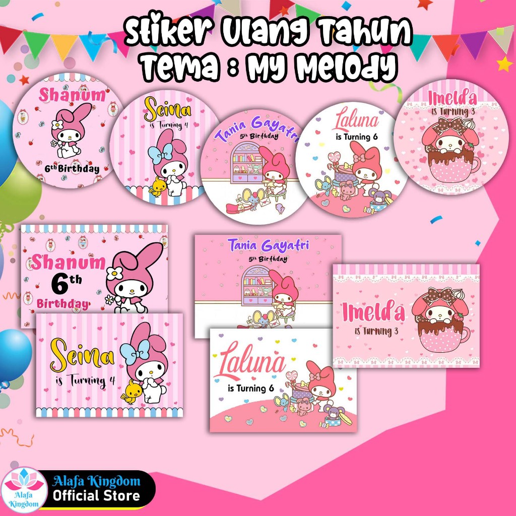 Jual Alafakingdom Stiker Ulang Tahun Label Ultah Birthday My Melody ...