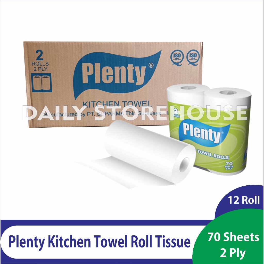 Jual 1 Dus Tissue Plenty Kitchen Towel Rolls Tisu Dapur isi 12 Rolls ...